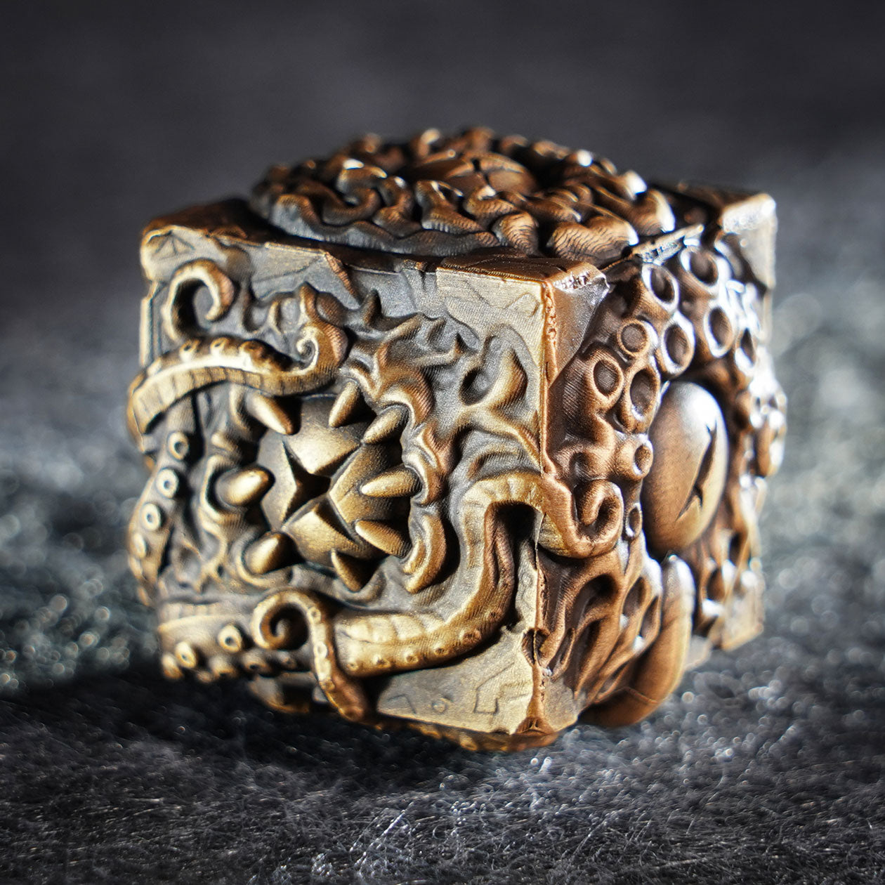 Whispering Cube D6 Brass Die – DragonStone